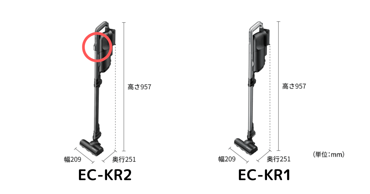 EC-KR2とEC-KR1の違いを比較 シャープラクティブエア | スイトル